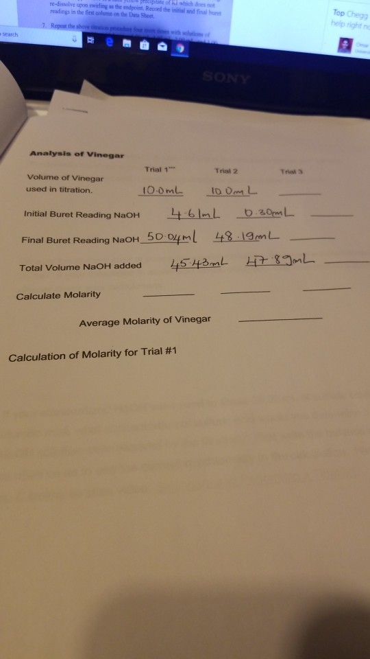 Solved l: E. II.. II 11: 11-Backspace Analysis of Vinegar | Chegg.com