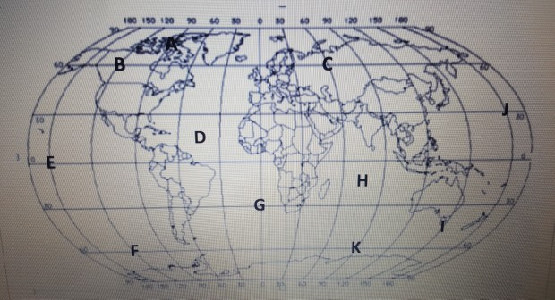 Solved list the following latitude and longitude for each | Chegg.com