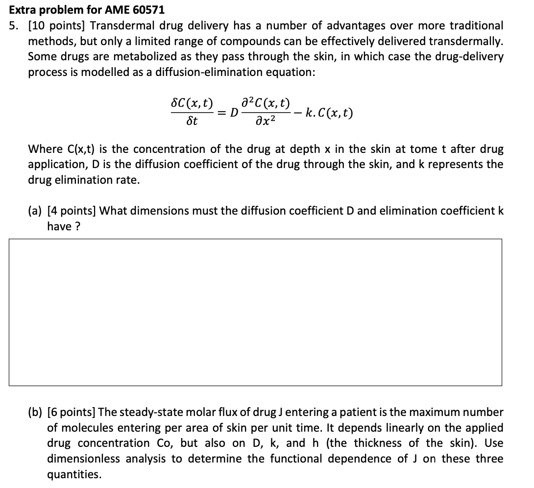 Solved Extra problem for AME 60571 5. [10 points] | Chegg.com