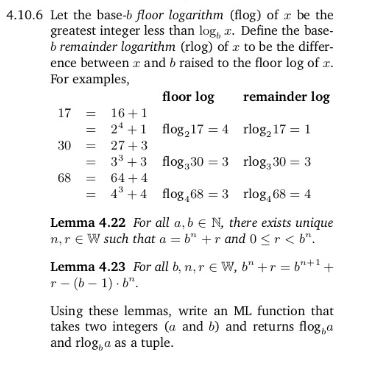 10.6 Let the base-b floor logarithm (flog) of x be | Chegg.com