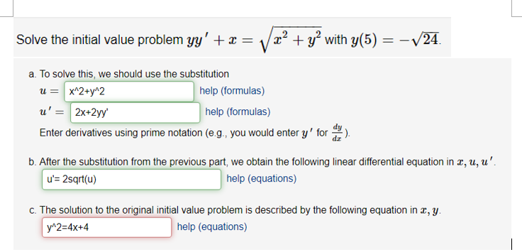 Solved Solve the initial value problem yy' + x = x² + y2 | Chegg.com