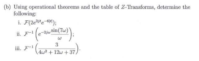 Solved Using operational theorems and the table of | Chegg.com