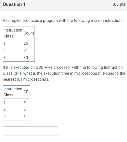Solved A compiler produces a program with the following mix | Chegg.com