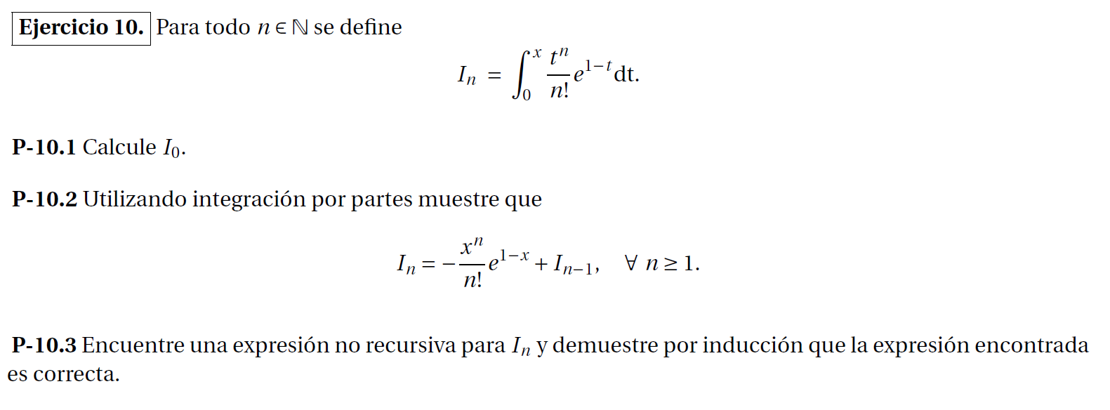 Solved For All N ∈ N We Define 101 Calculate I0 102 