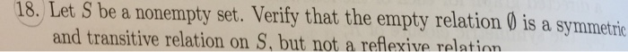 Solved 18. Let S be a nonempty set. Verify that the empty | Chegg.com