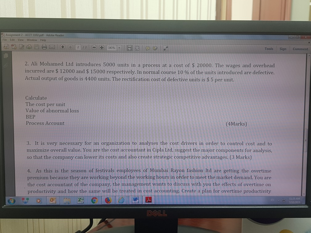 gnment 2 ACCT 3102.pdf- Adobe Reader Edit View Window | Chegg.com