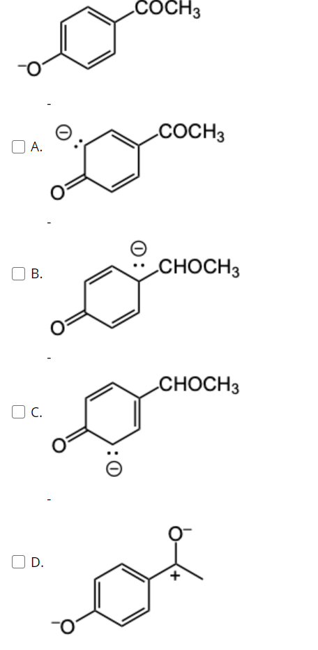 Solved COCH3 COCH3 A. CHOCH3 B. CHOCH3 O C. D. + O OD. + | Chegg.com