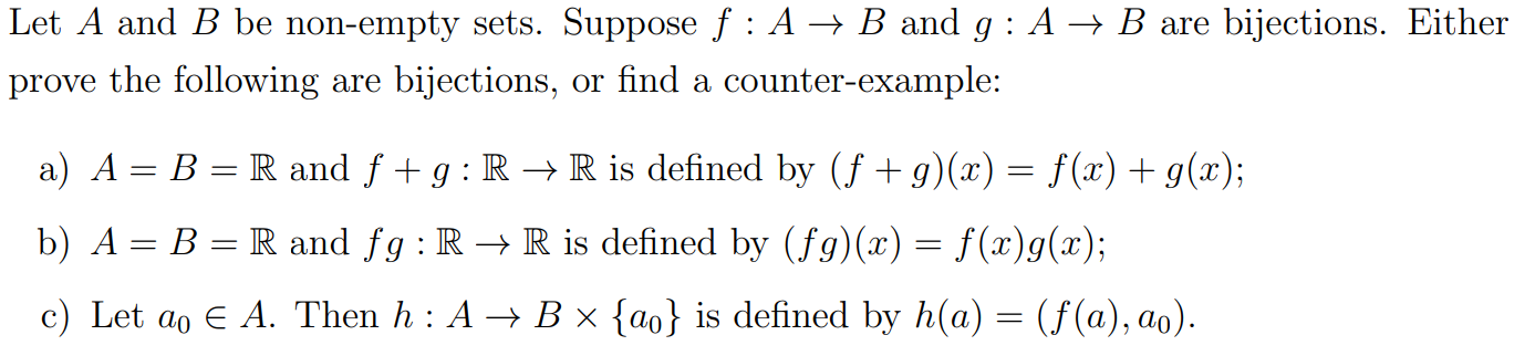 Solved Let A and B be non-empty sets. Suppose f:A→B and | Chegg.com