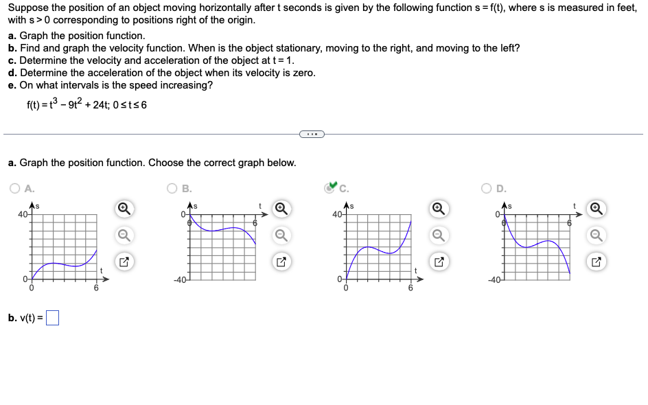 Solved Suppose the position of an object moving horizontally | Chegg.com
