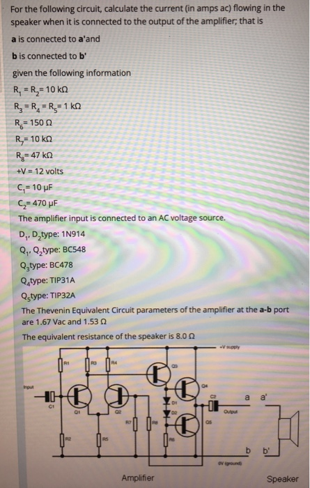 For the following circuit, calculate the current (in | Chegg.com