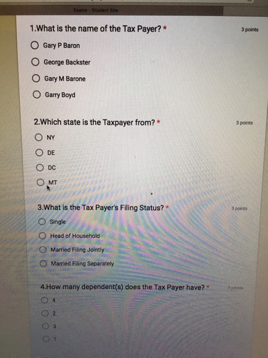 Solved PROBLEM 1 Gary M. Barone (SSN 032-54-8896, born | Chegg.com