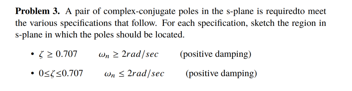 Solved Problem 3. A pair of complex-conjugate poles in the | Chegg.com