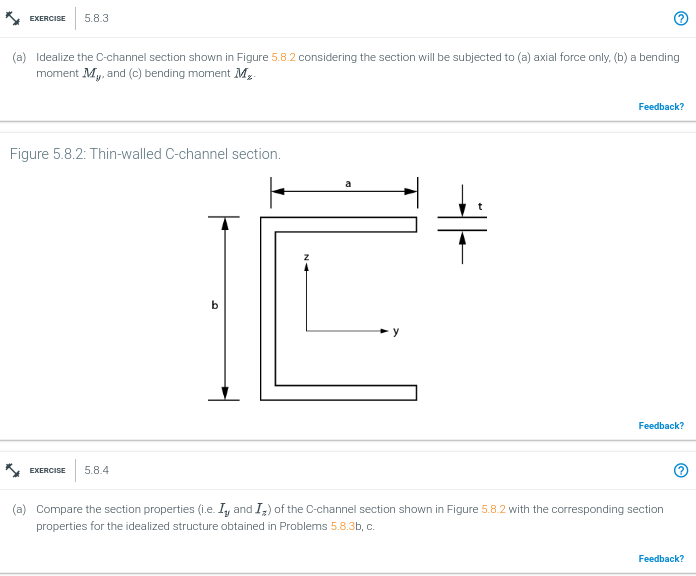 Solved (a) Idealize the C-channel section shown in Figure | Chegg.com