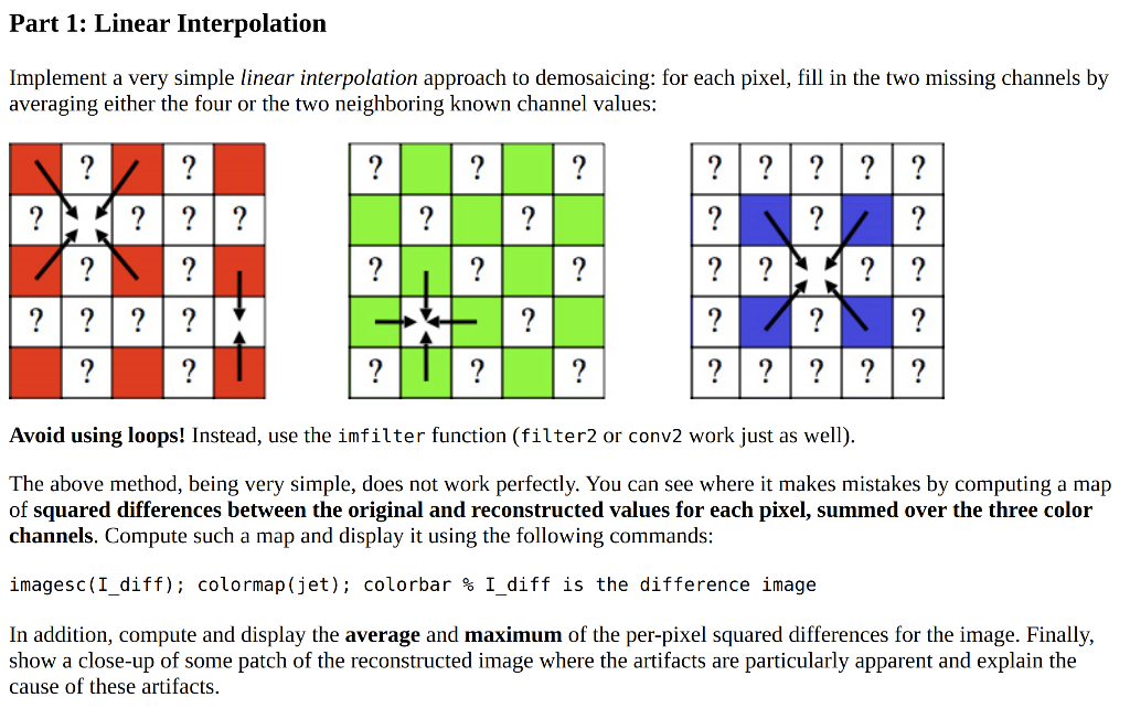 Part 1: Linear Interpolation Implement a very simple | Chegg.com