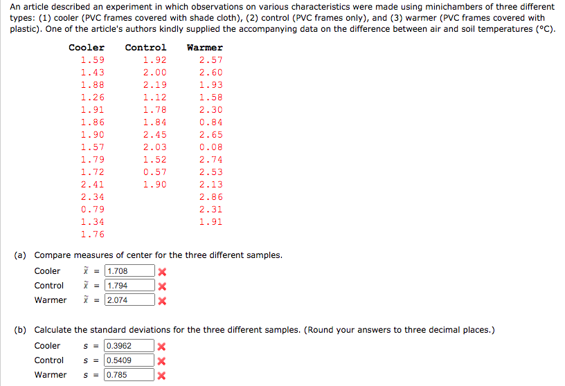 Solved An article described an experiment in which | Chegg.com