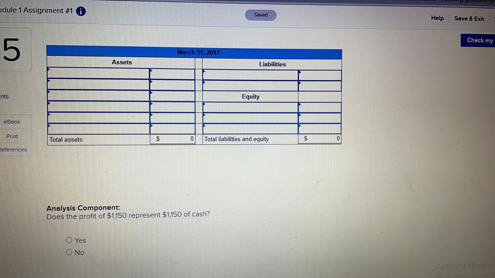 Solved dule 1 Assignment #1 Saved Help Save & Exit Check my' | Chegg.com
