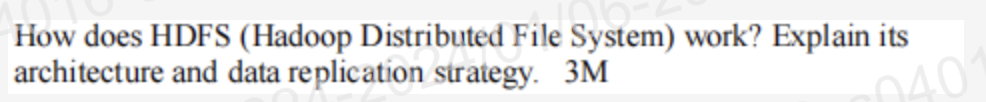 Solved How does HDFS (Hadoop Distributed File System) ﻿work? | Chegg.com