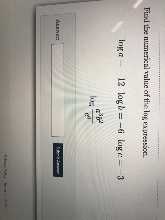 Solved Find the numerical value of the log expression. log | Chegg.com