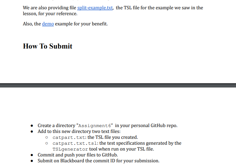 Assignment 6: Category-Partition In this individual | Chegg.com