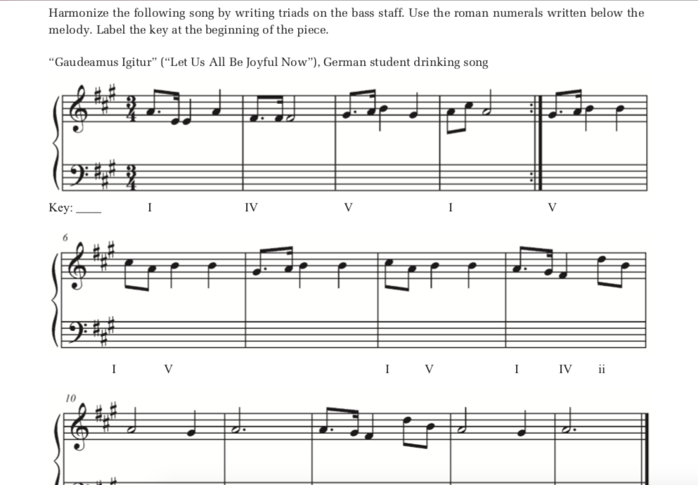 Solved Exercise 13.1 Draw primary triads for the given major | Chegg.com