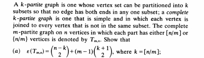 Solved A k-partite graph is one whose vertex set can be | Chegg.com