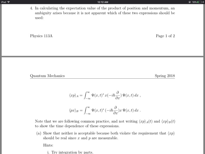 Solved Pad 12:12 AM 18%CD+ 4. In calculating the expectation | Chegg.com