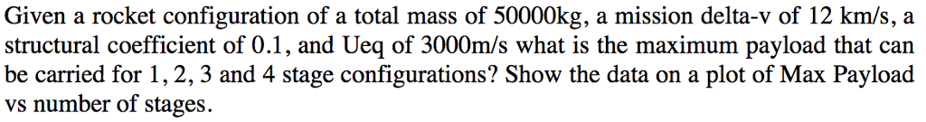 Given a rocket configuration of a total mass of | Chegg.com