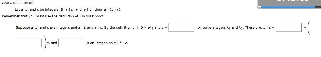 Solved Give a direct proof: Let a, b, and c be integers. If | Chegg.com
