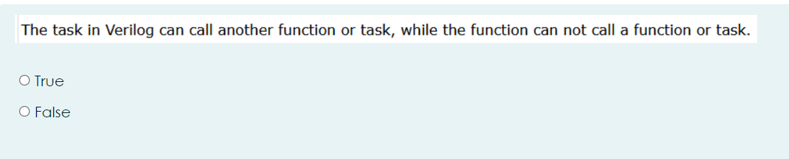 Solved The task in Verilog can call another function or | Chegg.com