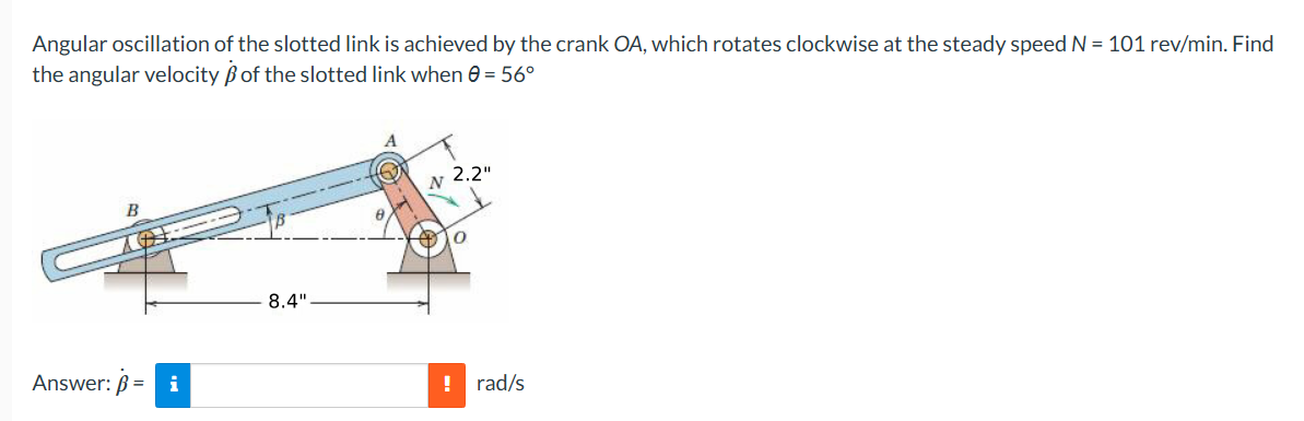 Solved Angular oscillation of ﻿the slotted link is ﻿achieved | Chegg.com
