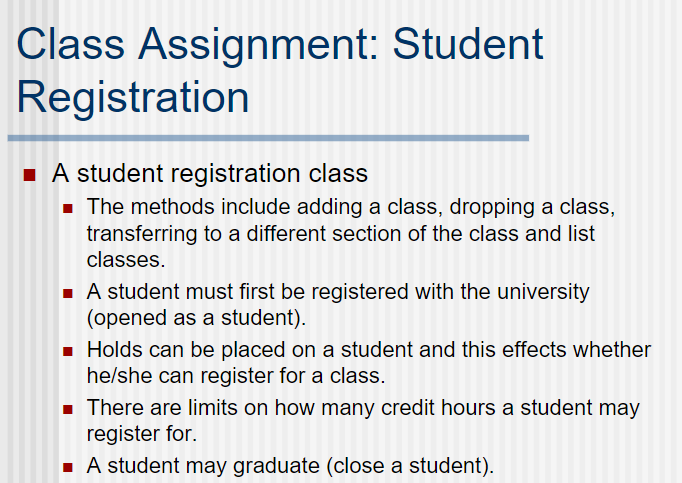 Solved Class Assignment: Student Registration A student | Chegg.com