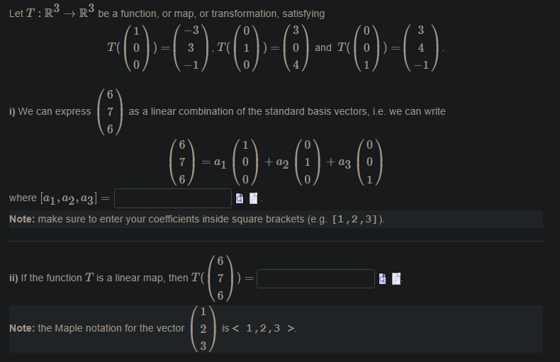 Solved Let T:R3→R3 be a function, or map, or transformation, | Chegg.com
