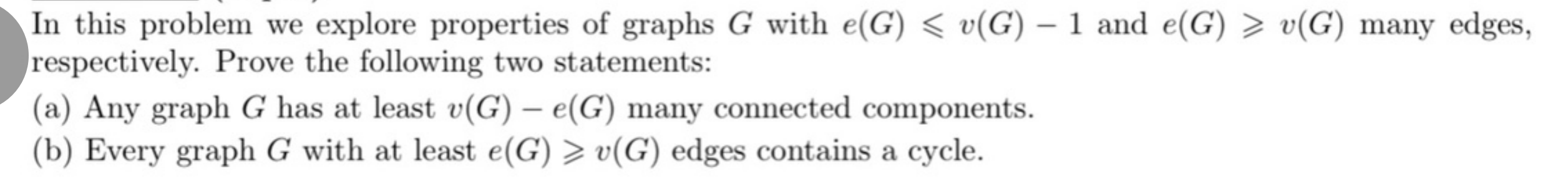 Solved In this problem we explore properties of graphs G | Chegg.com