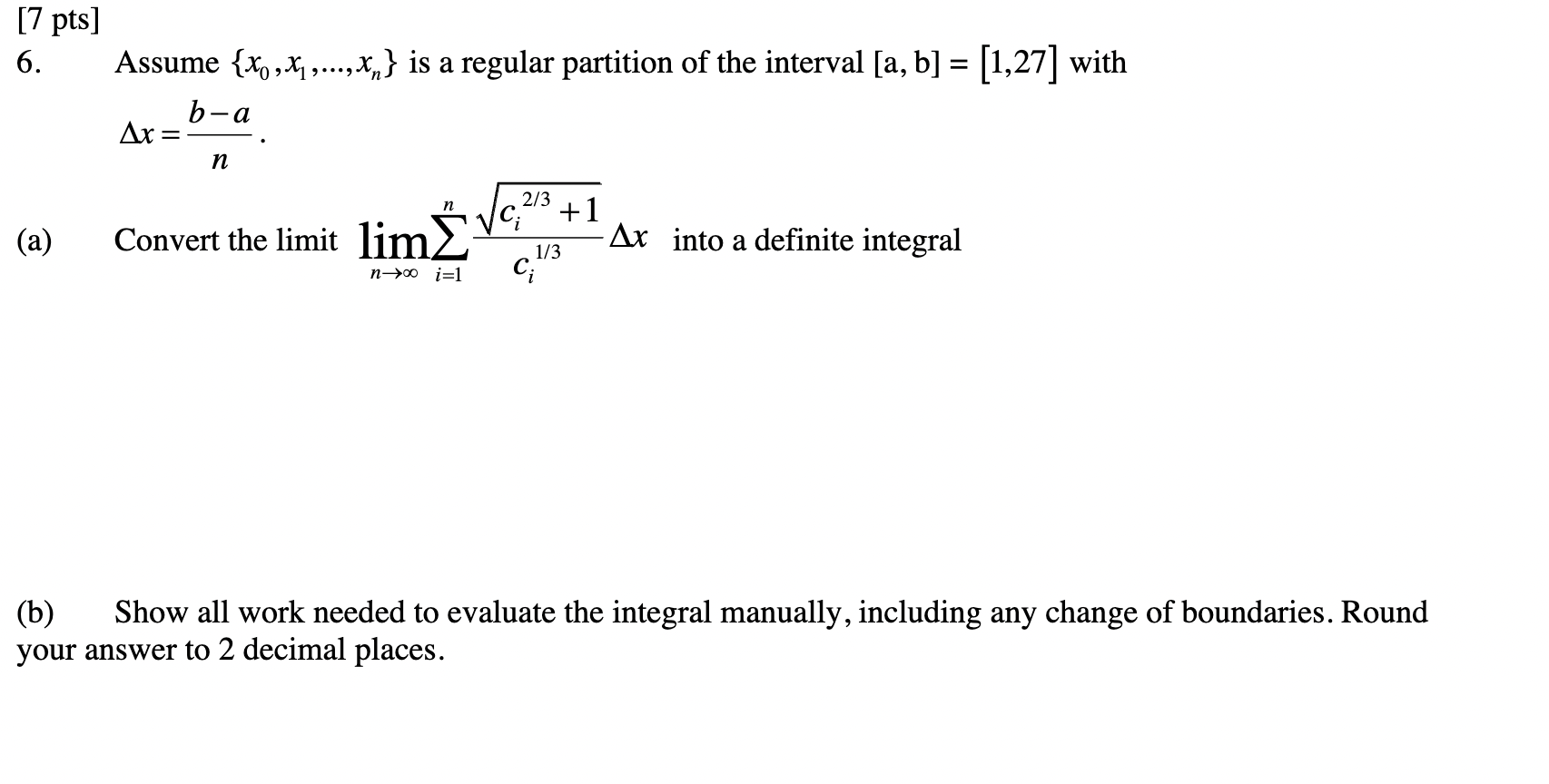 Solved 6. Assume {x0,x1,…,xn} is a regular partition of the | Chegg.com