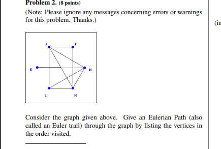 Solved Problem 2. (8 ﻿points)(Note: Please ignore any | Chegg.com