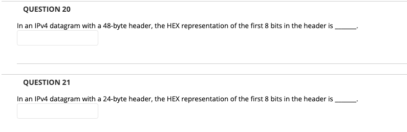 Solved In an IPv4 datagram with a 48-byte header, the HEX | Chegg.com