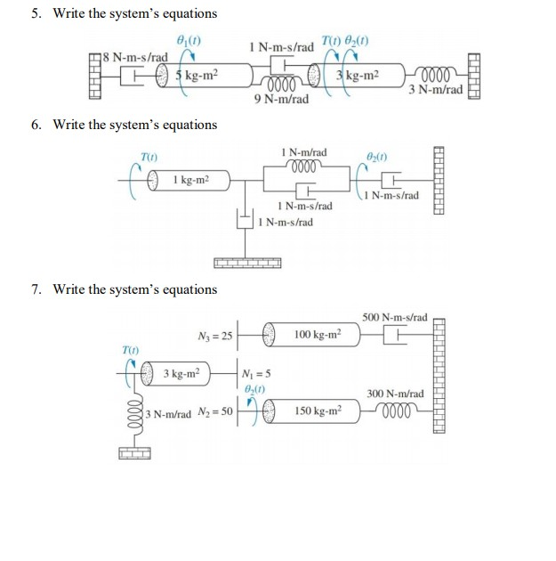 Solved Mechanical and Rotating Mechanical Systems 1. For the | Chegg.com