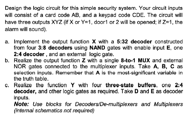 Solved Problem No-2 A simple security system for two doors | Chegg.com