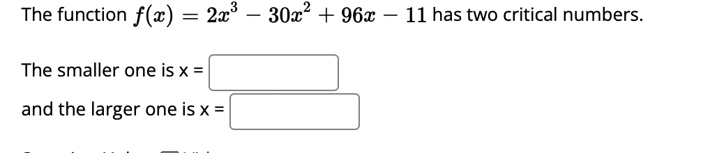 Solved The function f(x) = 2x3 – 30x2 + 144x = 9 has two | Chegg.com