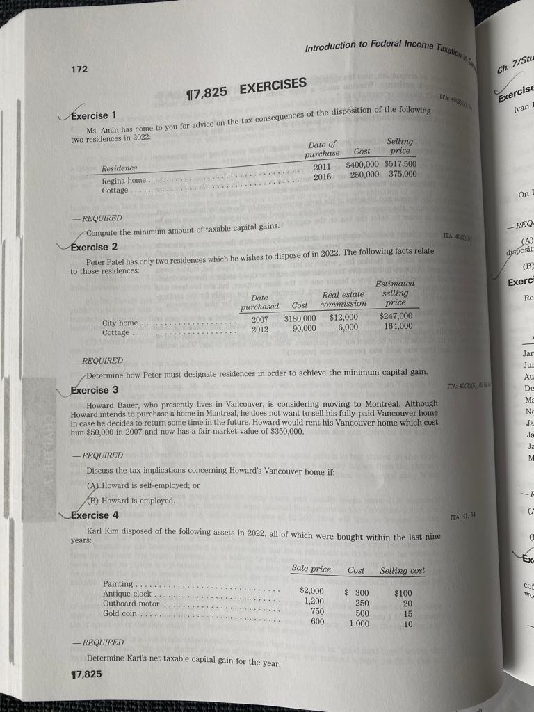 Solved Exercise 1 A. Amin has came to you for advice on the | Chegg.com