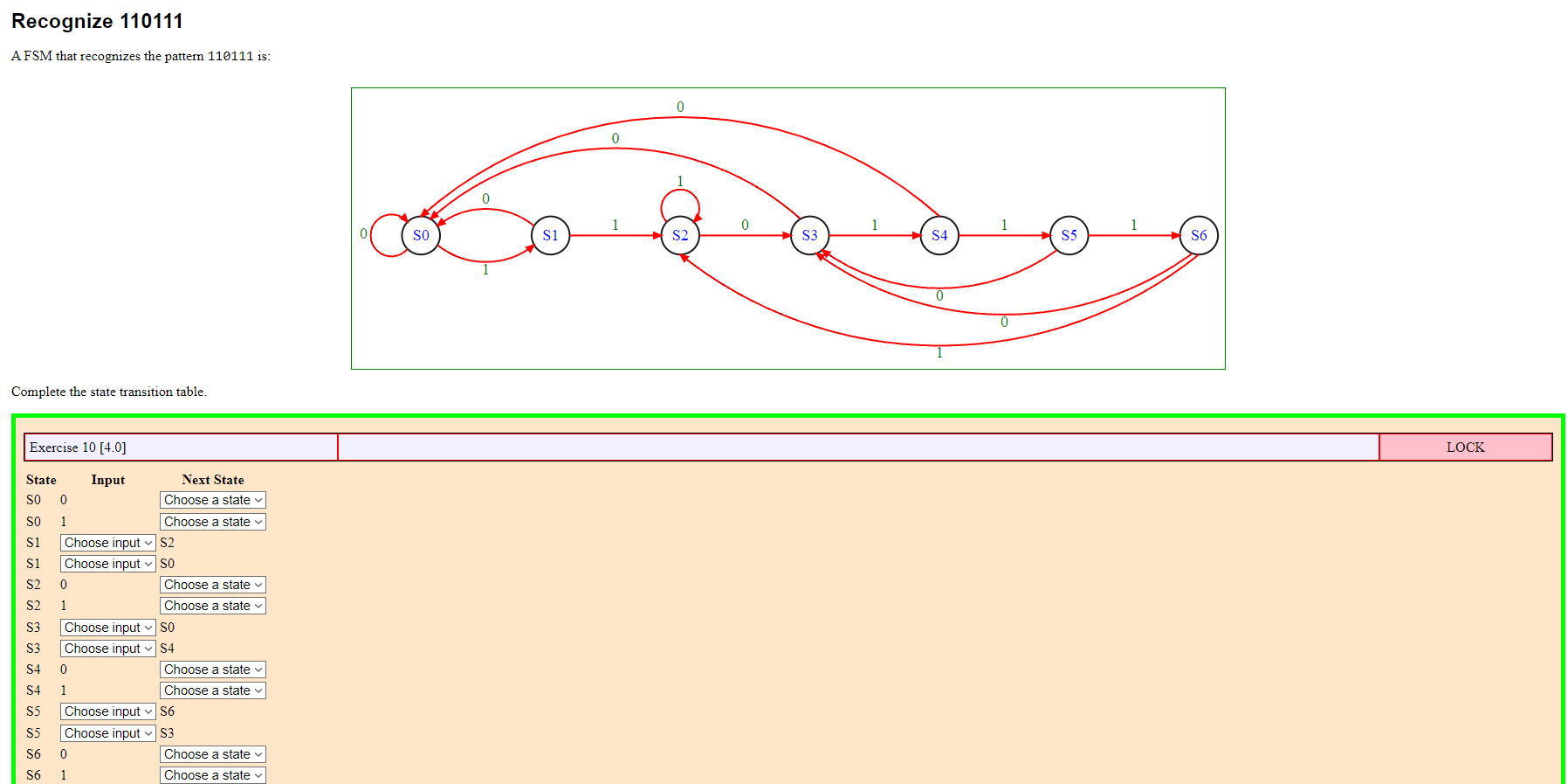 Solved Recognize 110111 A FSM that recognizes the pattern | Chegg.com