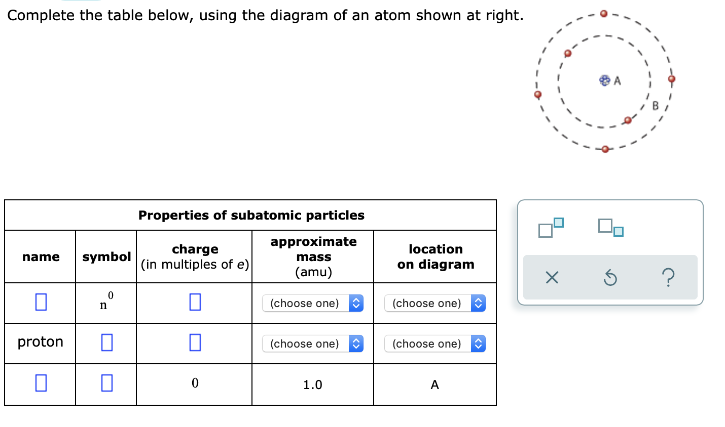 Subatomic Particles Location