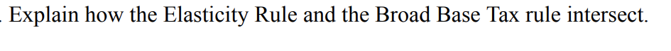 Solved Explain how the Elasticity Rule and the Broad Base | Chegg.com