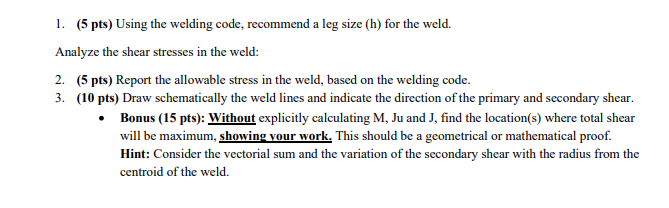 Solved Problem 1. Welding This homework is based on problem | Chegg.com