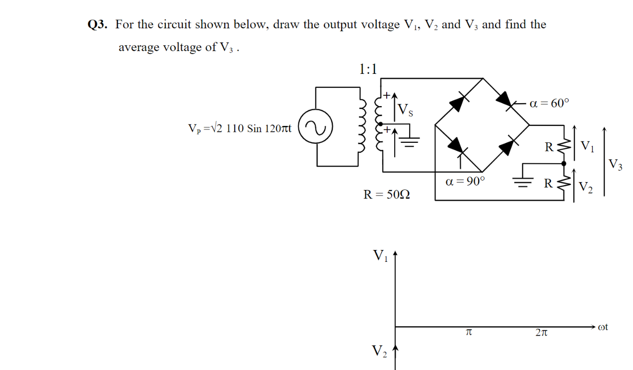 Solved Q3. For the circuit shown below, draw the output | Chegg.com