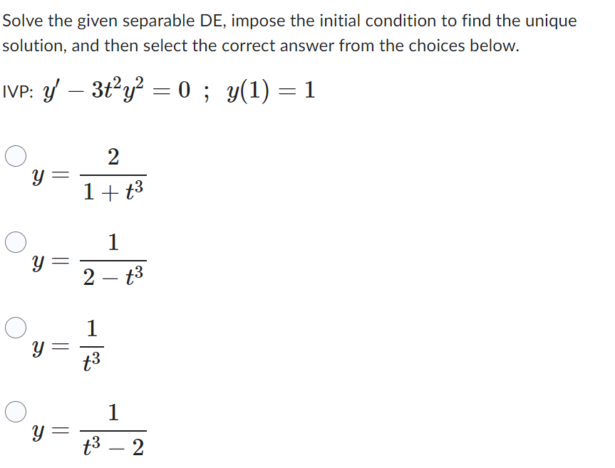 Solved Solve the given separable DE, impose the initial | Chegg.com
