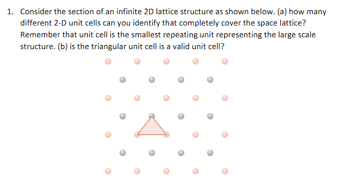 Solved Consider the section of an infinite 2D lattice | Chegg.com