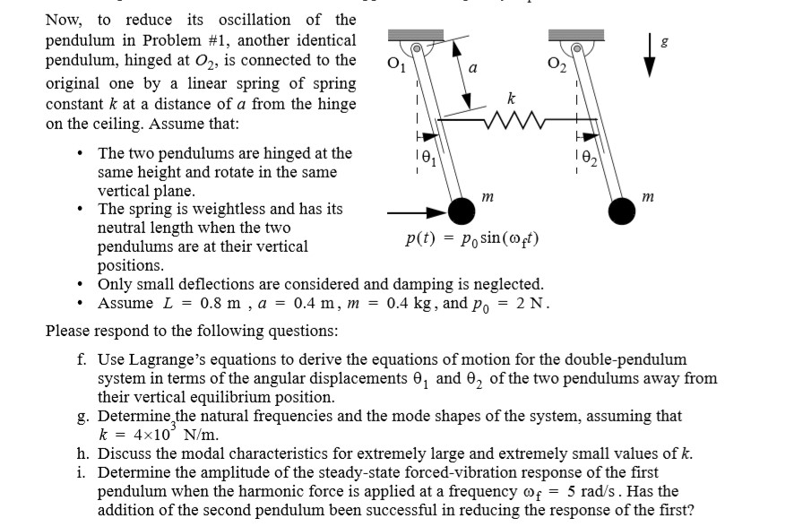 MDOF Problem Use Lagrange’s equations to derive the | Chegg.com MDOF Problem Use Lagrange’s equations to derive the | Chegg.com
