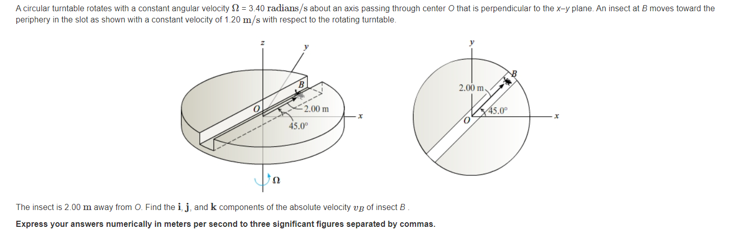 Solved A circular turntable rotates with a constant angular | Chegg.com