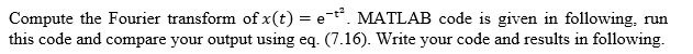 Solved MATLAB CODE ONLY. HANDWRITTEN SOLUTION - | Chegg.com